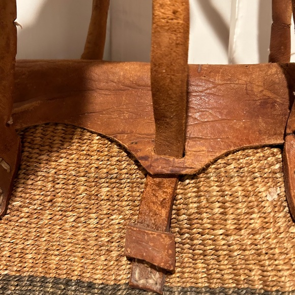 Bags | Cute Boho Woven Bag With Leather Accents | Poshmark